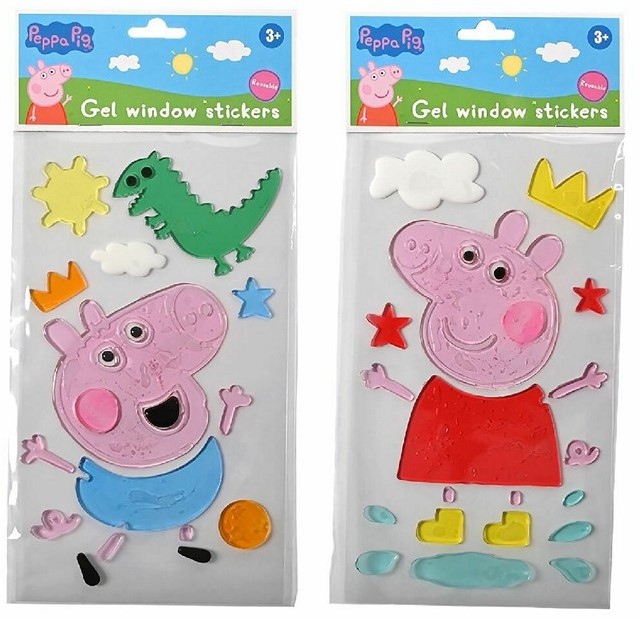 Peppa Pig Gel window stickers 2 assortis 15x31cm