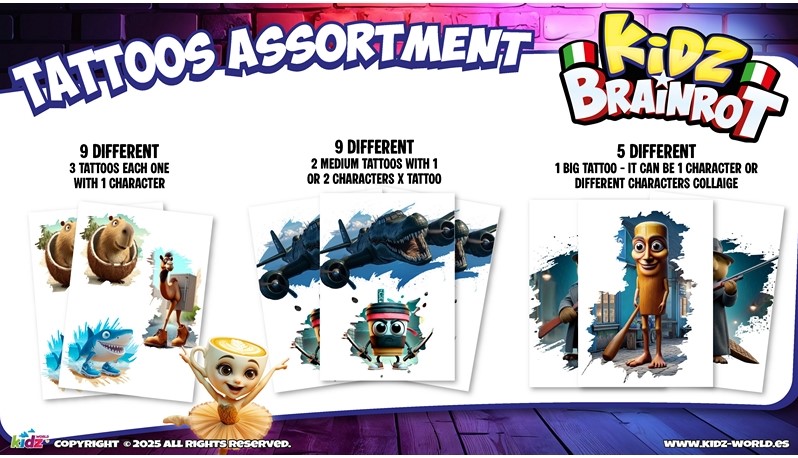 Kidz Brainrot Blind Bag mit holografischen Karten + Tattoos im Display (15)