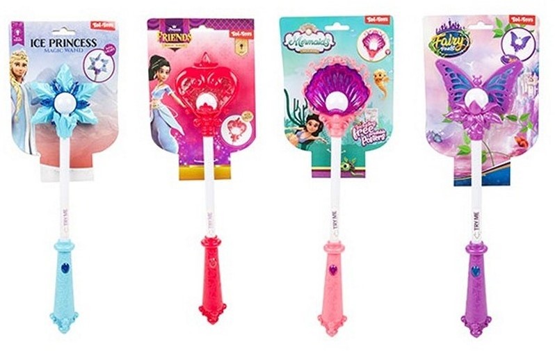 Magic wand Pearl with light 4 assorted 39x13.5cm