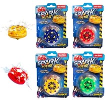 FUN Spinning Top -Sparks- with flint 4 assorted 4x5x5cm