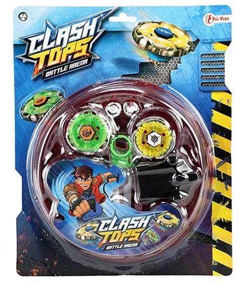 Spinning top fight 2 pieces Shooting toll with arena 23x28.5cm