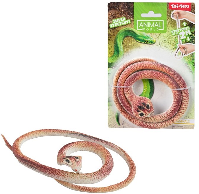 ANIMAL WORLD Lifelike snake stretchable 60cm 8 assorted 18x12cm