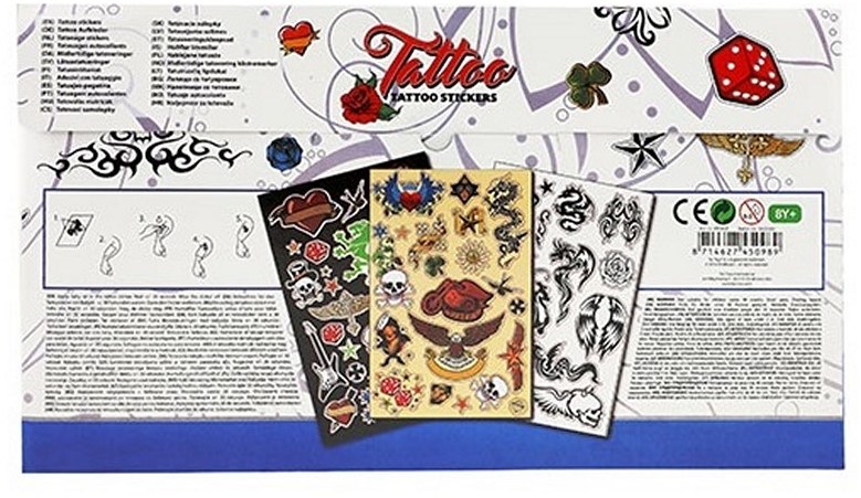 TATTOO Tattoo Stickers Glow in the Dark 2 assorted 20x35,5cm