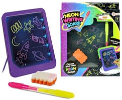 Neon glow writing board with marker + sponge 21x26cm