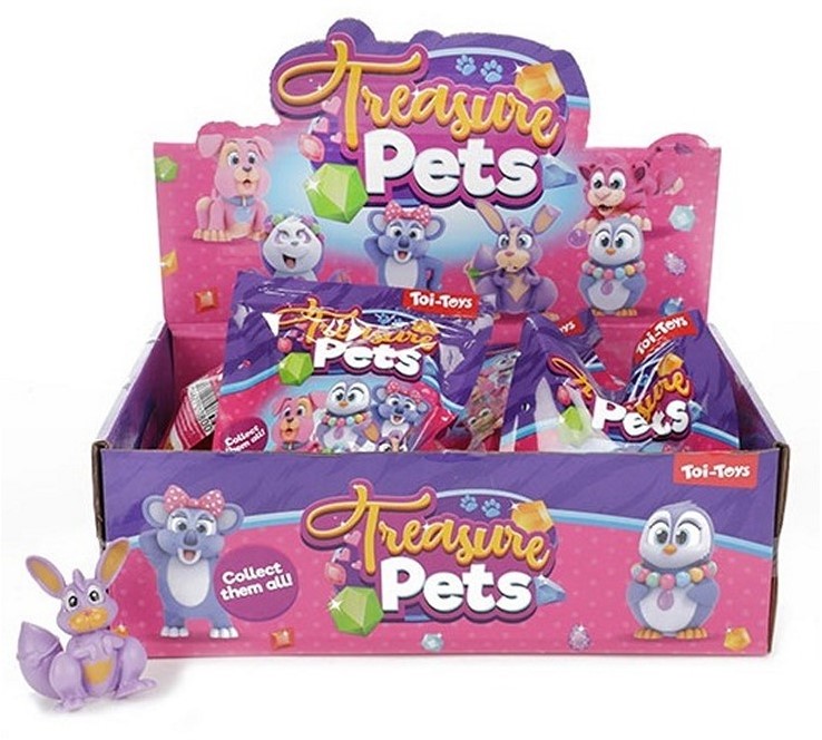 Blindbag 10x11,5cm Surprise Treasure Pet 5,5cm 6 assorted in display (18)