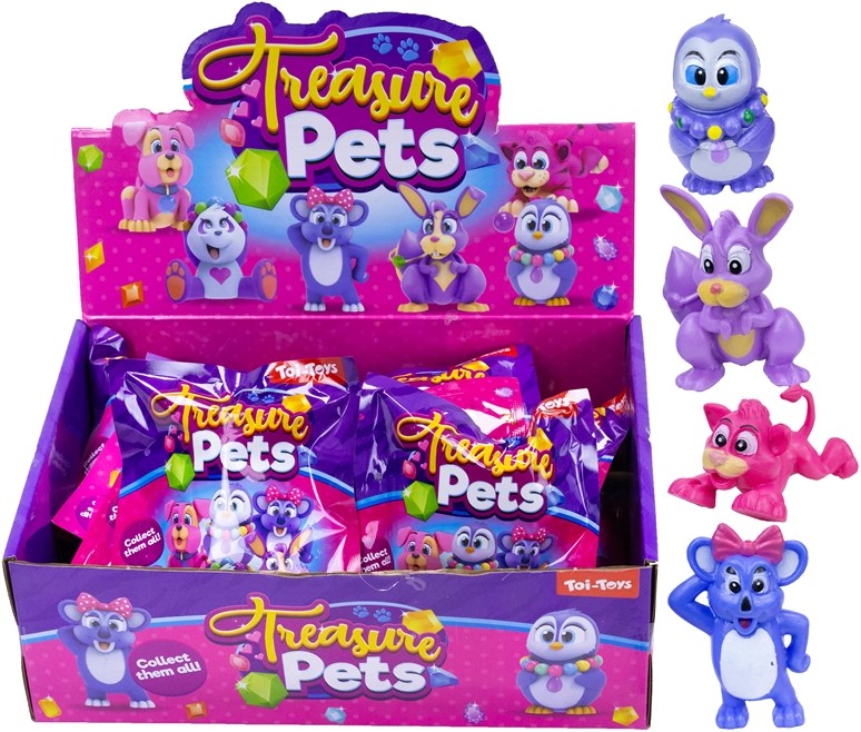 Blindbag 10x11,5cm Surprise Treasure Pet 5,5cm 6 assorted in display (18)